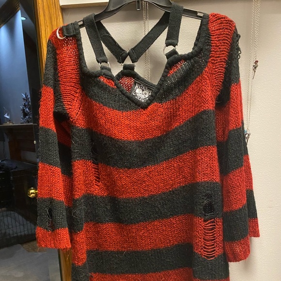 Killstar | Sweaters | Kill Star Knitted Sweater Dress Red And Black ...